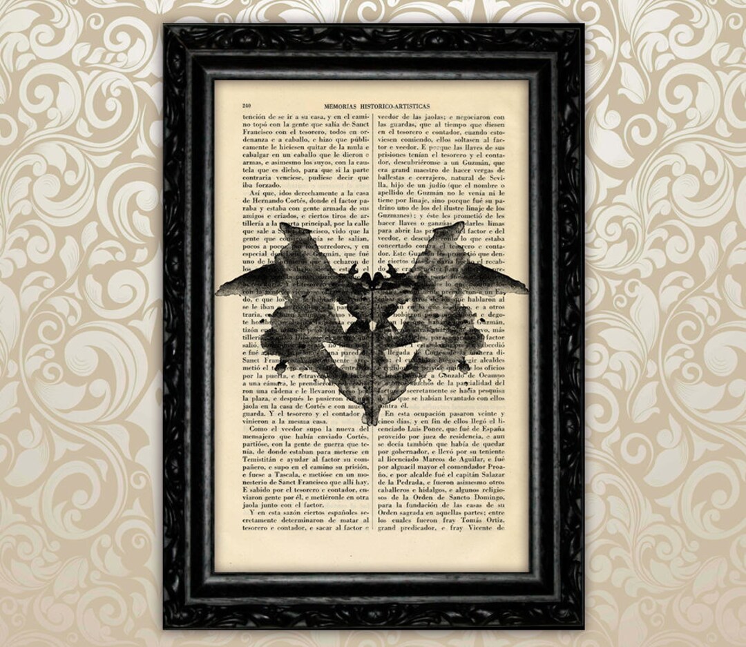 Rorschach Blot Image Test Print Psychology Art Rorschach Ink Sign Book ...