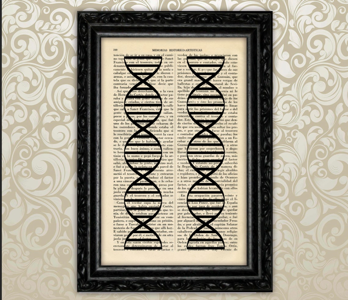 DNA Art Print Book Molecule Biology Molecular Art Particle Art | Etsy