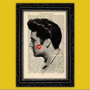 Elvis Presley Red Kiss Art Print Music Star Poster Book Art Dorm Room ...