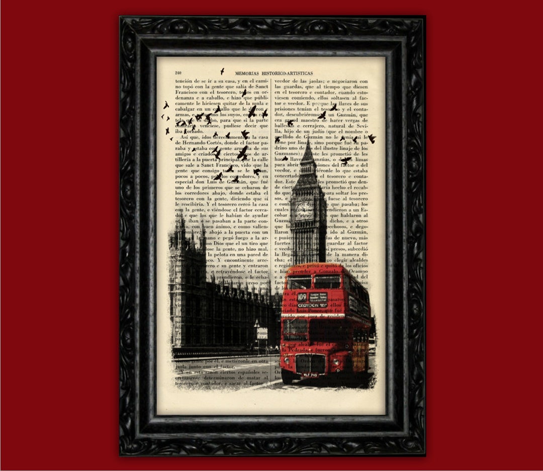 London and the Double-decker Bus Art Print Big Ben Poster Book Art ...