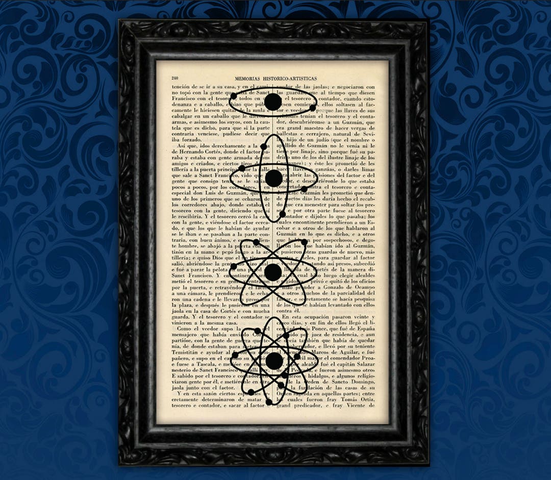 Atom Art Print Book Art Biology Art Particle Art Science Human Art ...