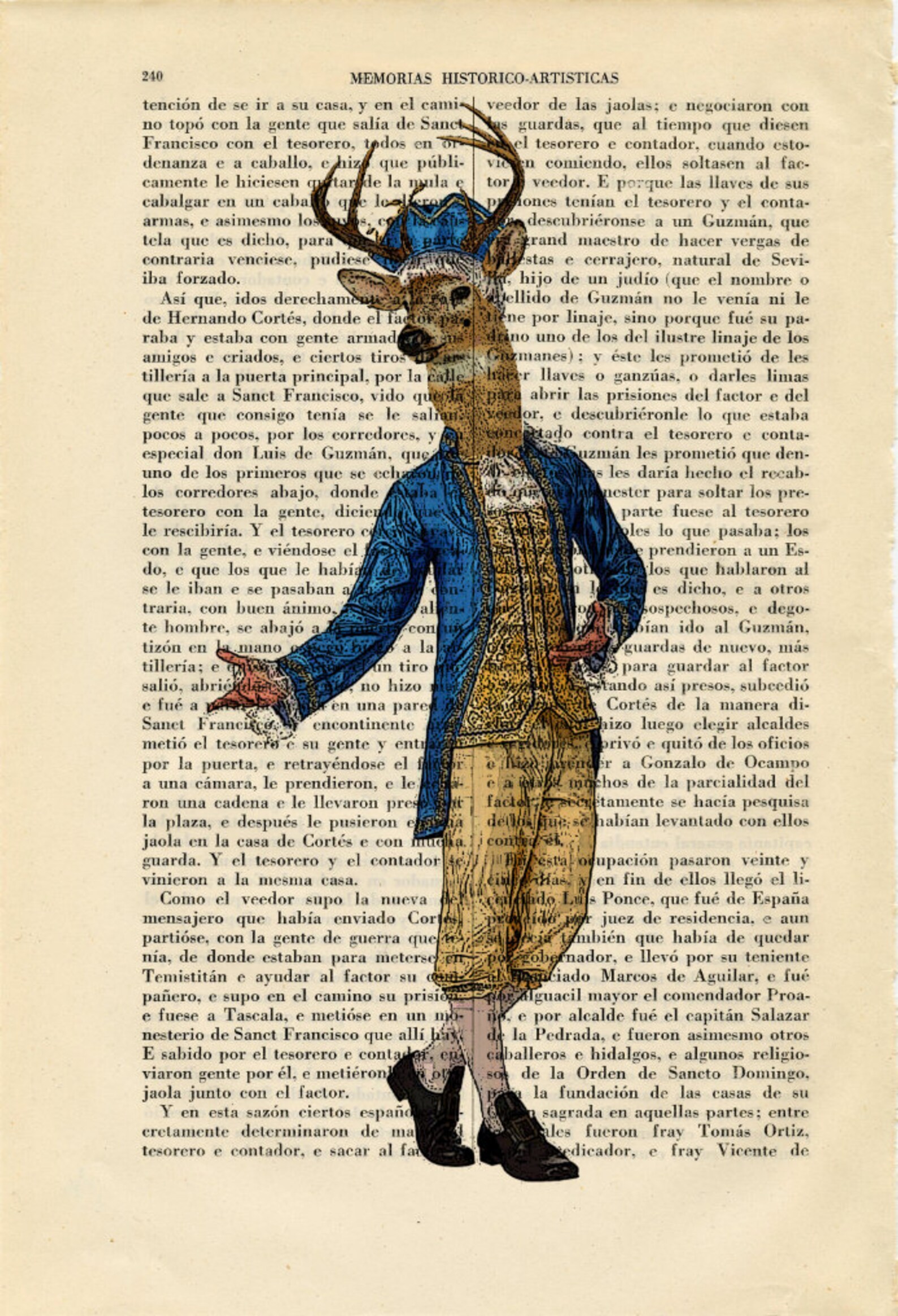 Medieval Deer Stag Book Art Print Stag Birthday Gift - Etsy