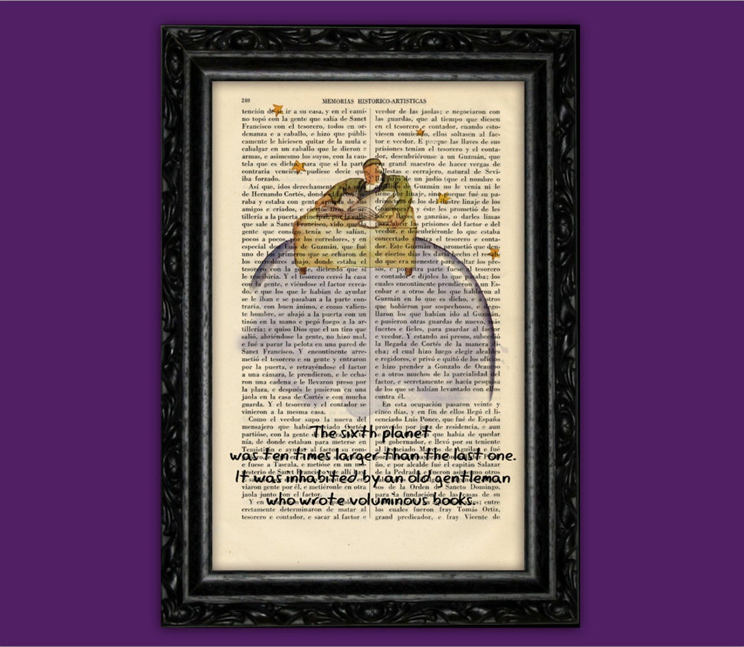 The Little Prince Upcycled Wall Print Le Petit Prince Gift Saint ...