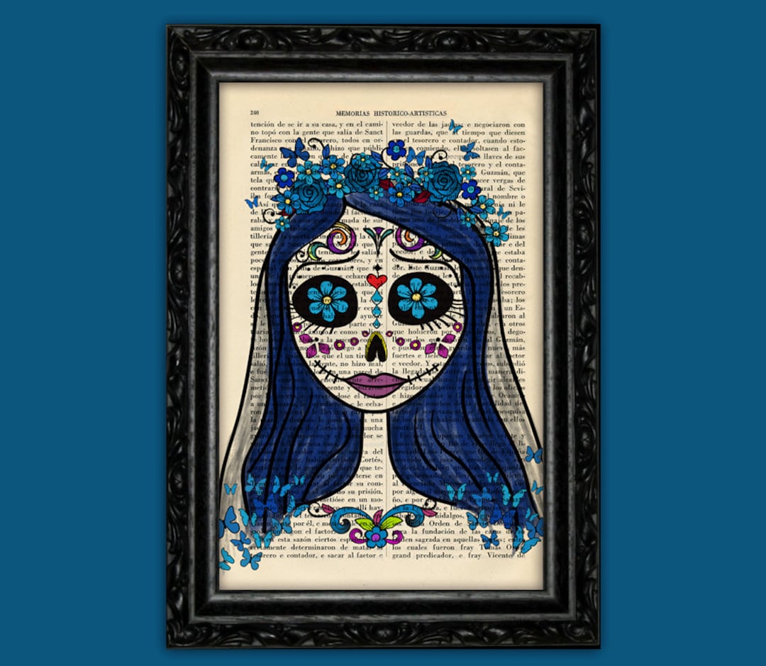 Emily From Corpse Bride Sugar Skull – Tim Burton Art on Vintage ...