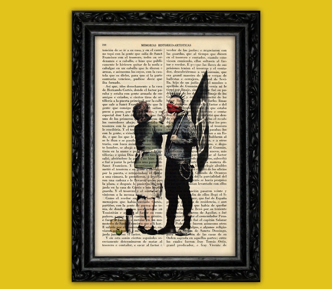 A Punk's Mom – Banksy Street Art Print on Vintage Dictionary Page ...