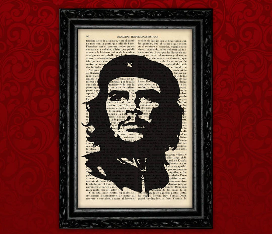 Che Guevara Print Ernesto Guevara Portrait Art Print Stencil Iconic ...