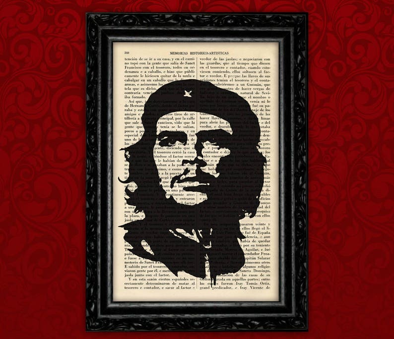 Che Guevara Print Ernesto Guevara Portrait Art Print Stencil Iconic ...