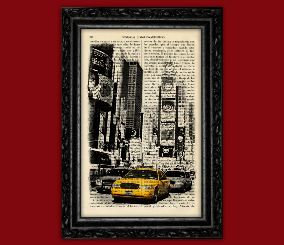 Times Square Yellow Taxi New York City Manhattan USA Yellow Cab Poster ...