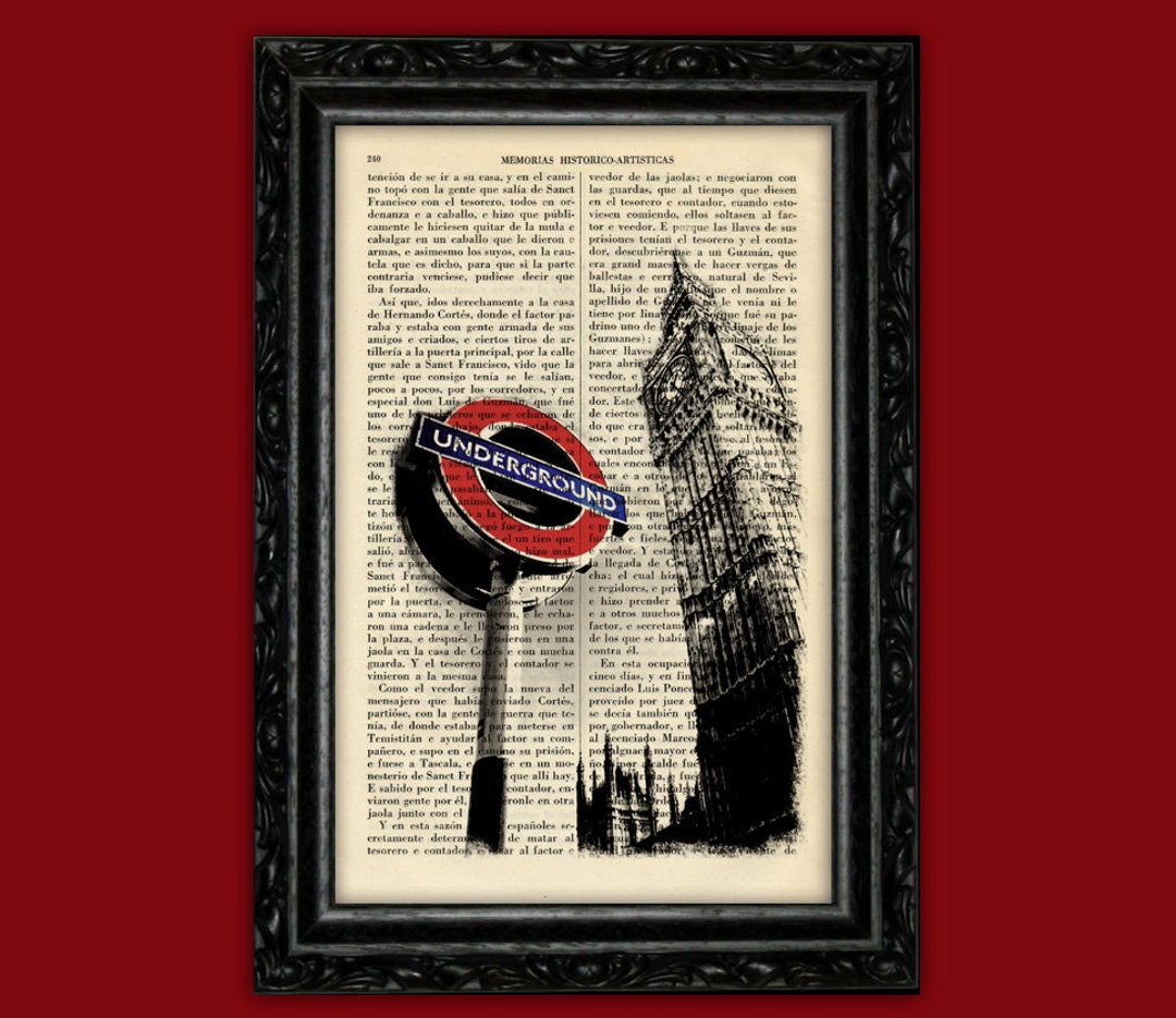 Underground London England Print Big Ben Tube Subway Photo British Book ...