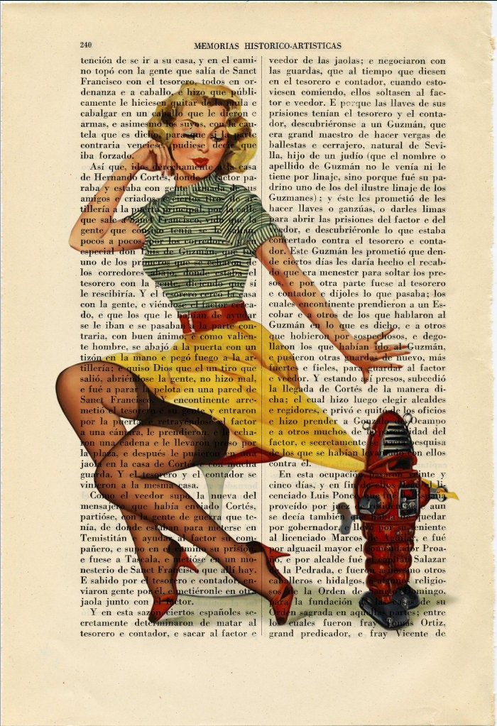 Cute Pin up Girl With Robot Art Print Vintage Burlesque Pinup - Etsy