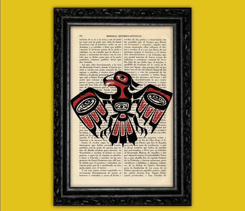 Native American Art Eagle Dictionary Art Print Totem Tribal - Etsy