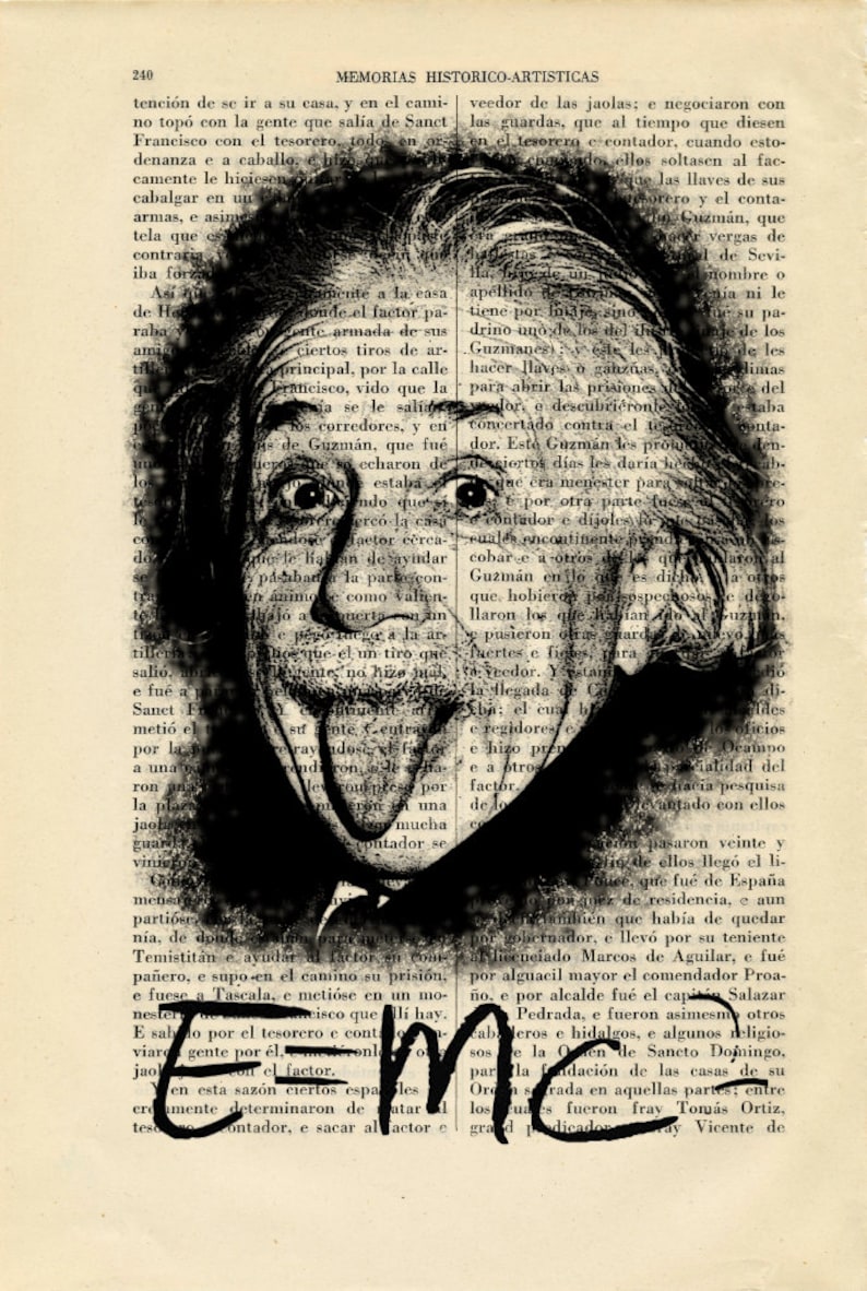 Albert Einstein Portrait Art Print Famous Physics Mathematics - Etsy