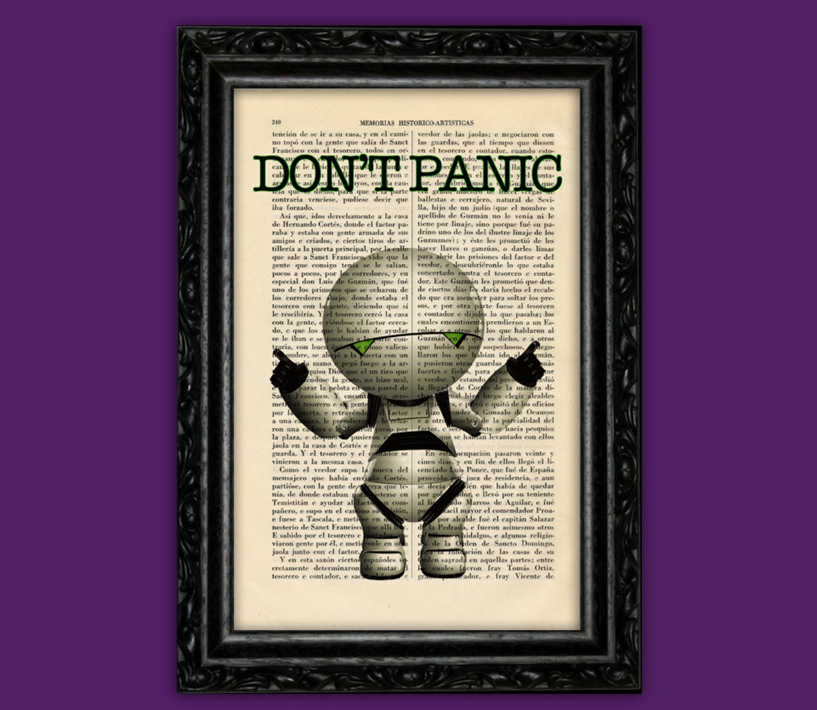 Marvin the Paranoid Android Don't Panic Art Print Book Art Poster Dorm ...