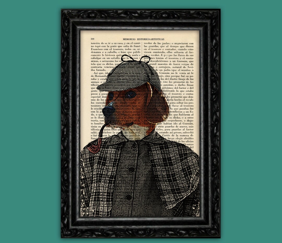Beagle Dog Inspector Gadget Victorian Book Art Print Birthday Gift ...