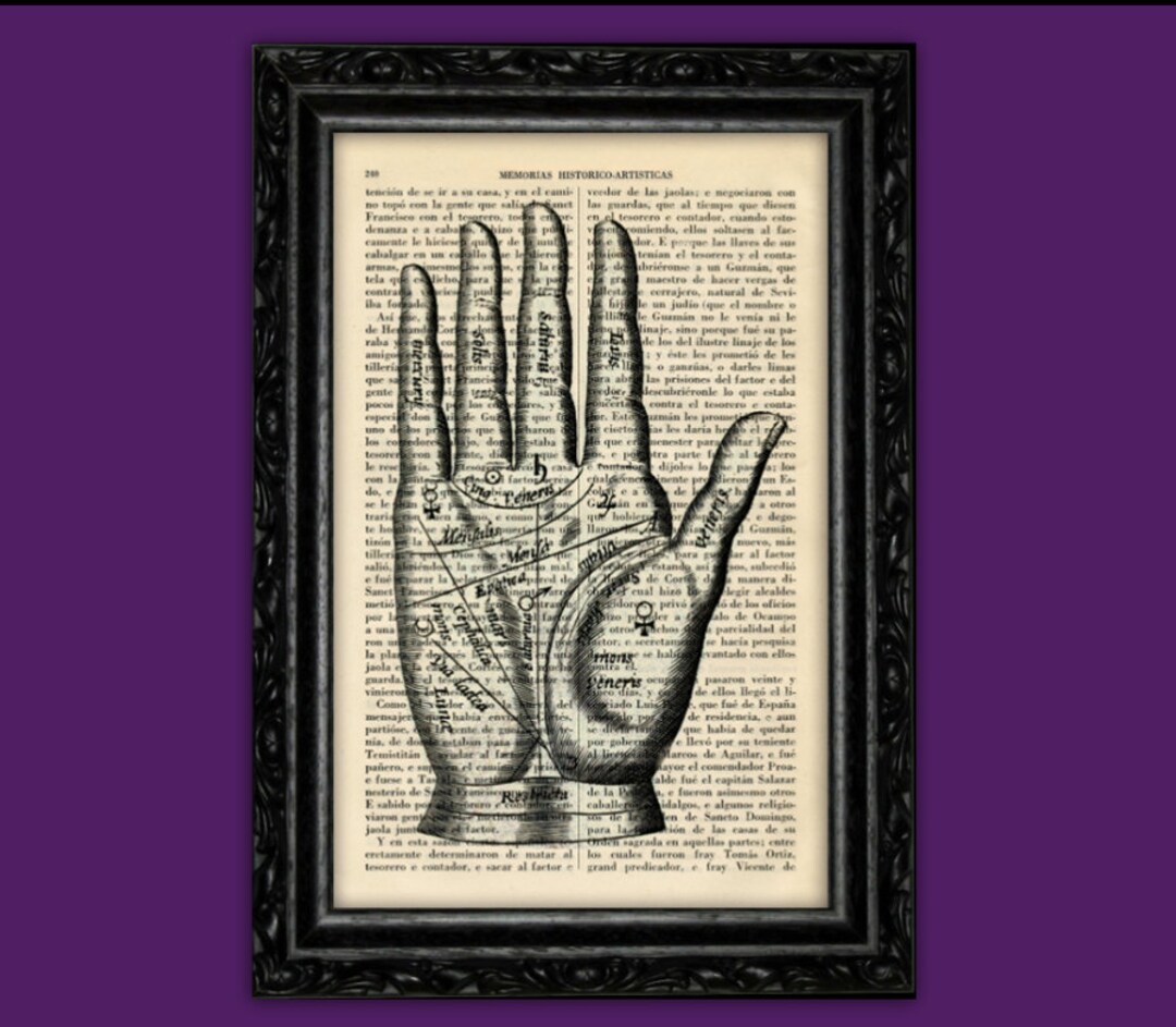 Chiromancy Book Art Print Palmistry Esoteric Hand Reading Poster Book ...
