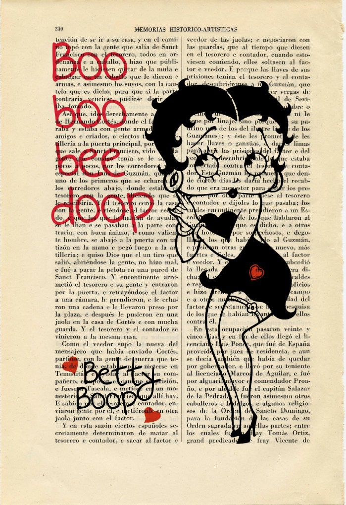 Betty Boop Boo Boo Bee Doop Art Print Flapper Book Art | Etsy