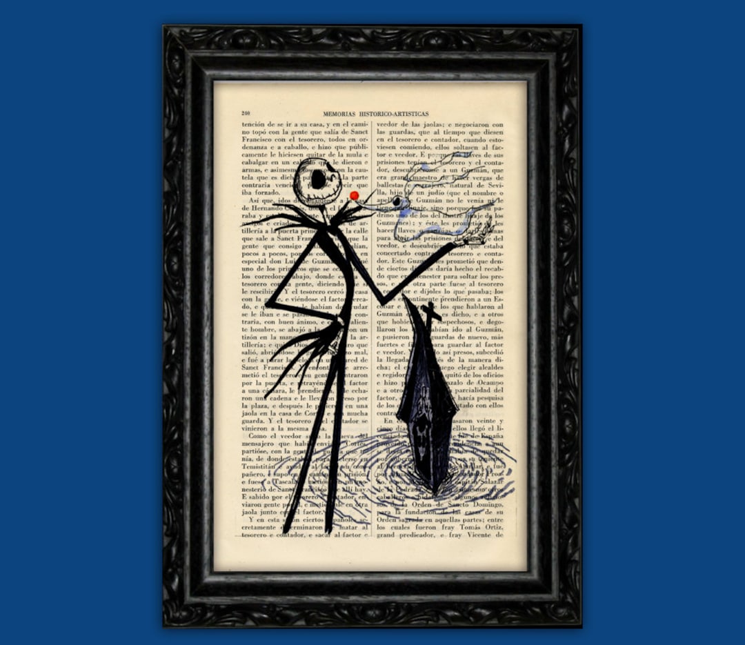 Jack Skellington & Ghost Dog Print – Halloween Pop Culture Art on ...