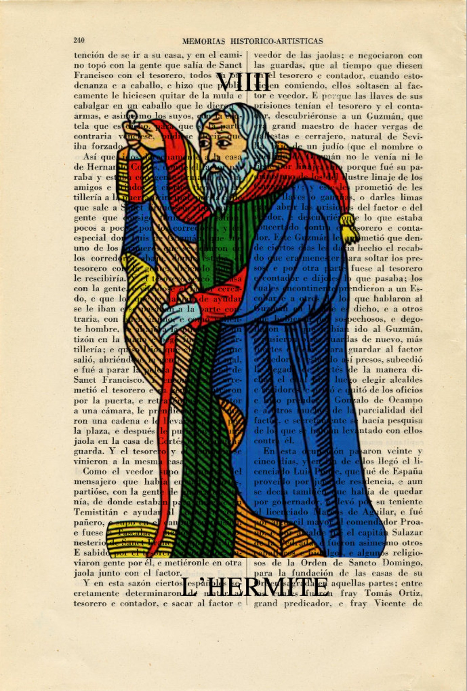 Tarot Card L' Hermite Marseille Art Print Esoteric Pagan Poster Book ...