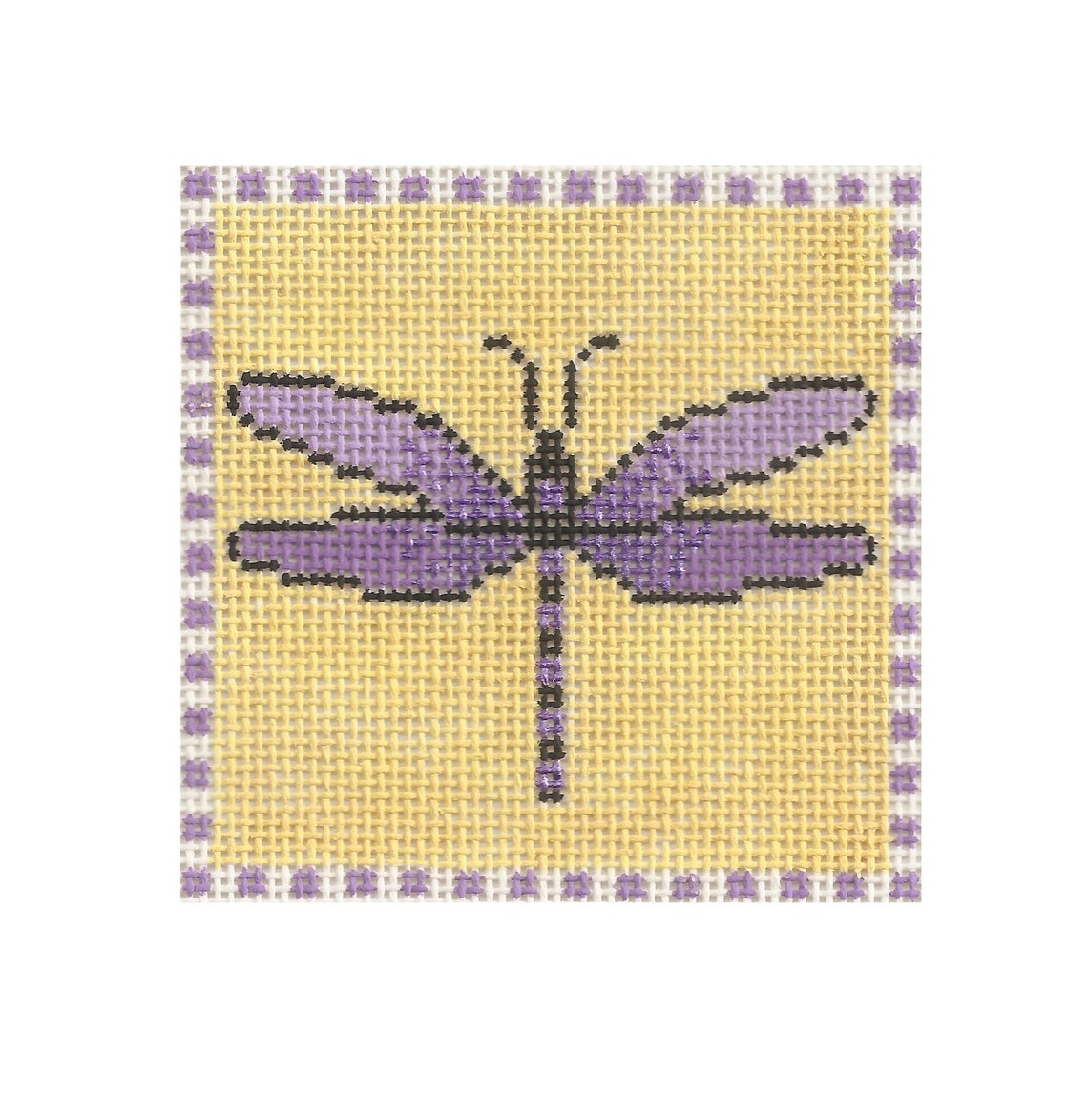 Hand Painted Needlepoint Canvas Dragonfly Square 3 Inches - Etsy
