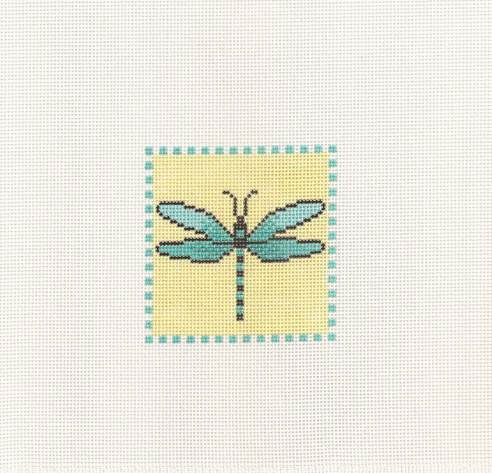 Hand Painted Needlepoint Canvas Dragonfly Square 3 Inches - Etsy