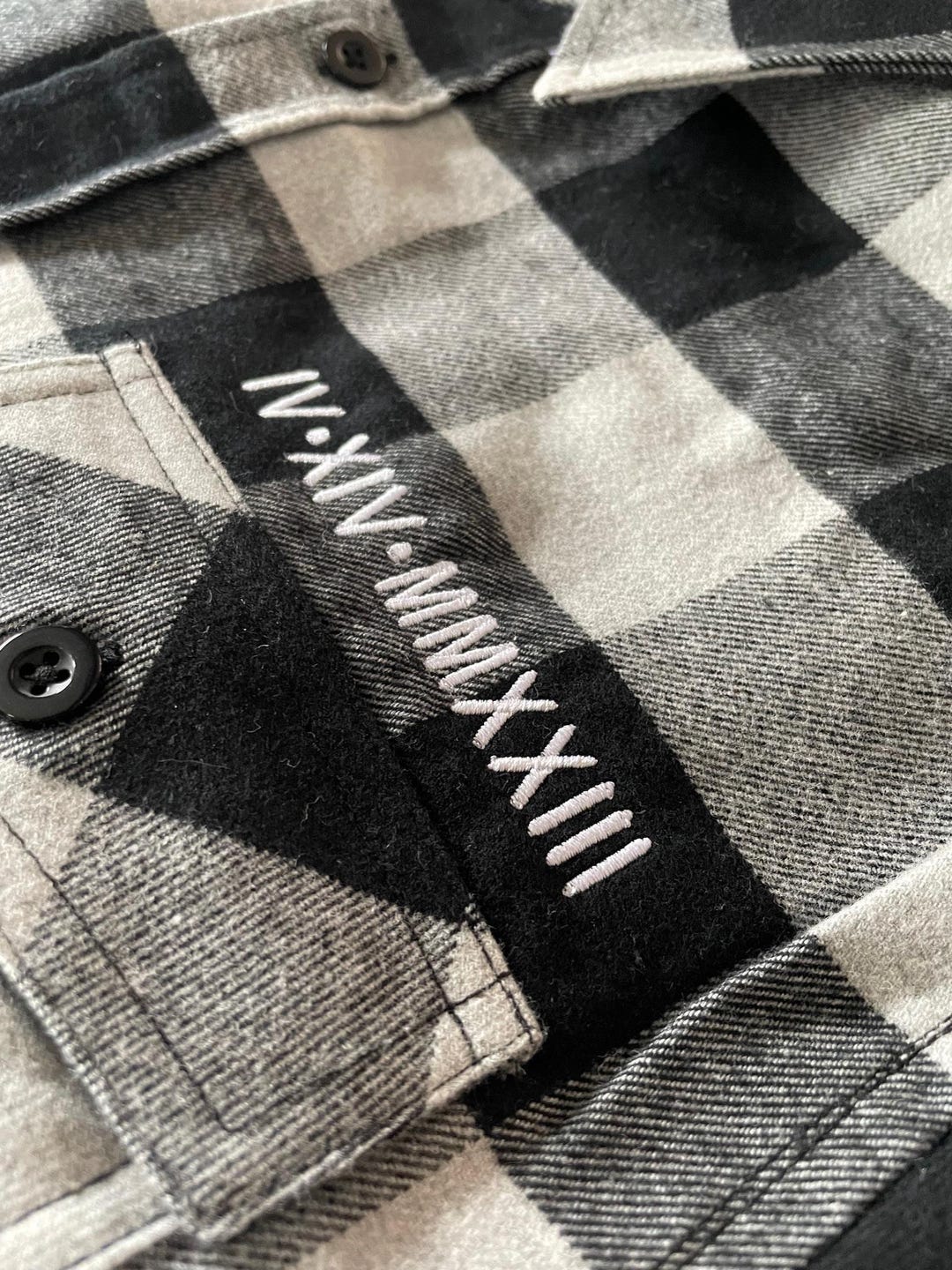 Custom Text Embroidered Plaid Flannel Shirt | Personalized Button-up - Etsy