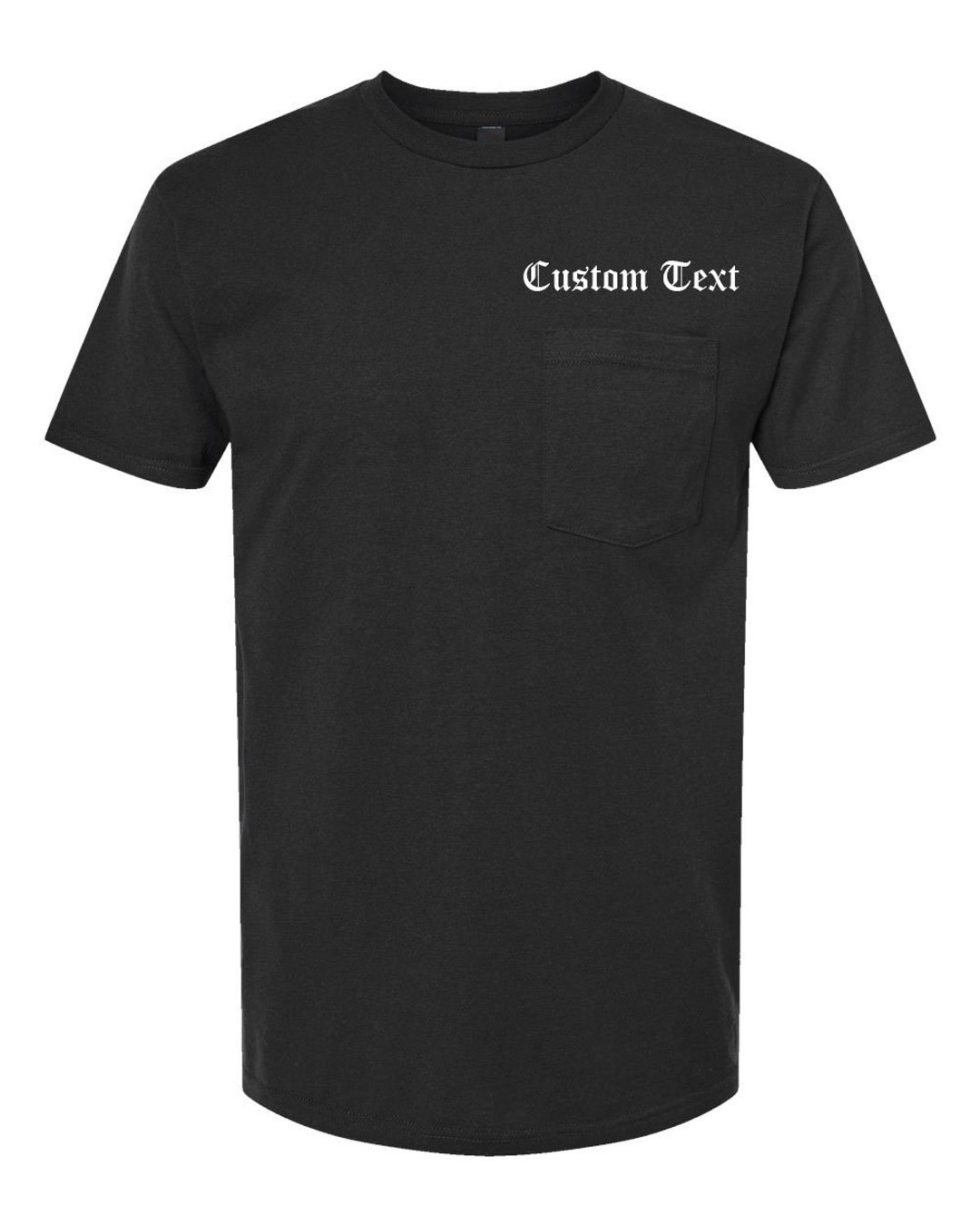 Custom Embroidered Pocket Tee | Personalized Text, Unisex Cotton - Etsy