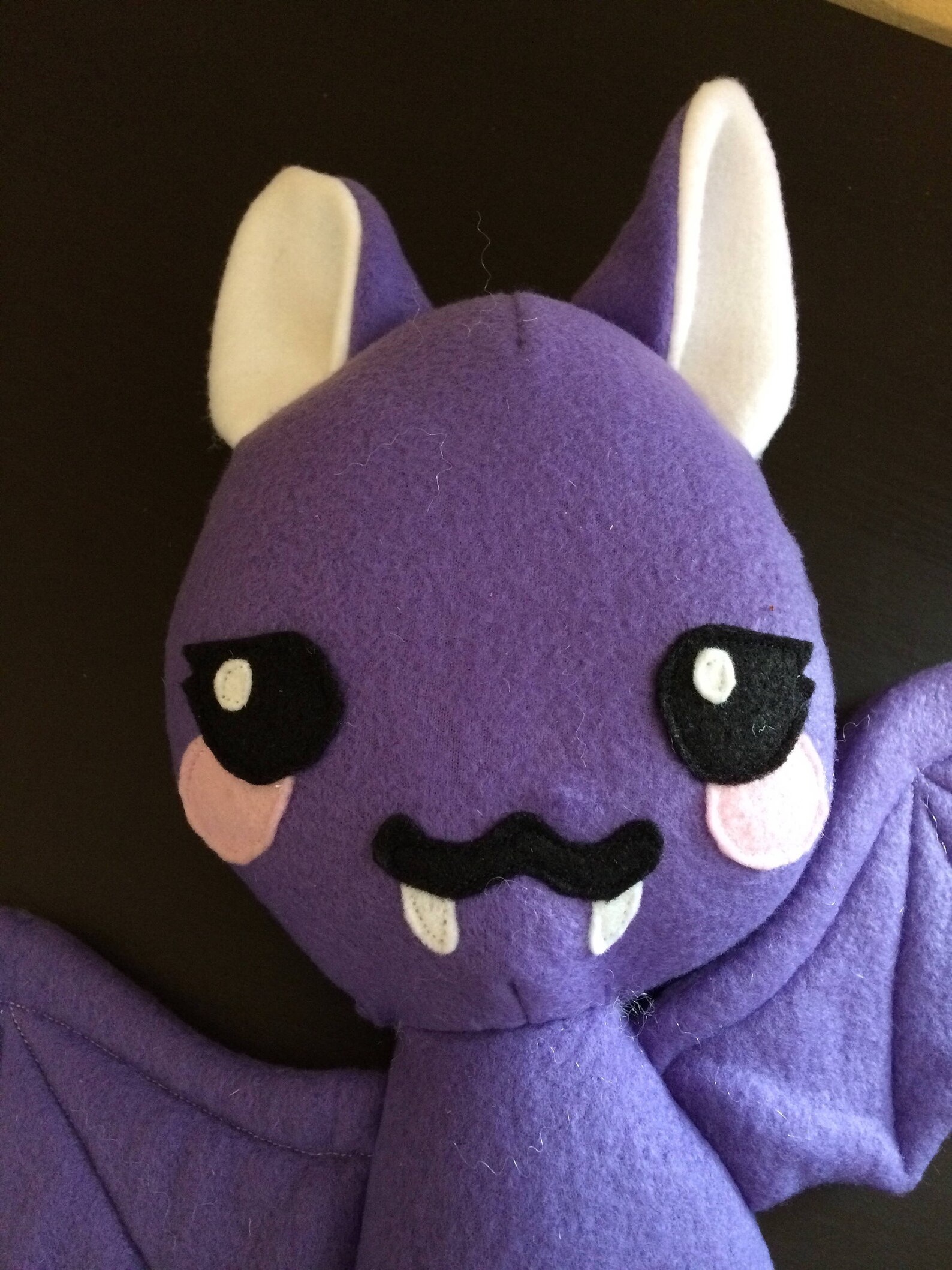 Stuffed Bat Plush Smiling Purple Stuffed Bat Bat Gift | Etsy