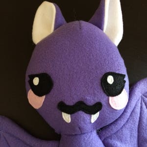 Stuffed Bat Plush, Smiling Purple Stuffed Bat, Bat Gift - Etsy