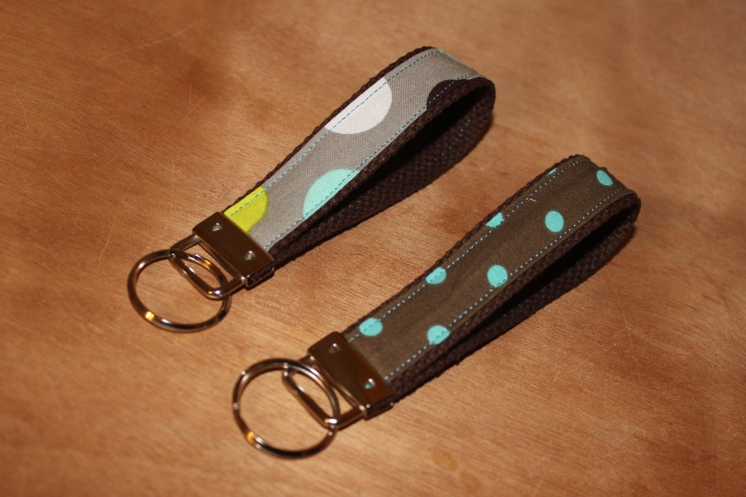 Polka Dot Fabric Key Chain/key Fob/wristlet - Etsy