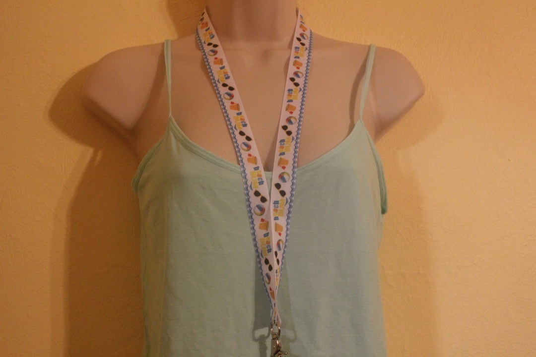 Beach Bum Ribbon Lanyard/id/badge Holder - Etsy