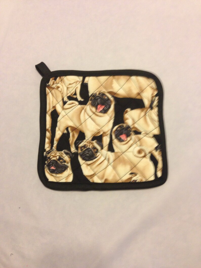 Pug Themed Insulated/quilted Oven Mitt and Pot Holder Set/individual - Etsy