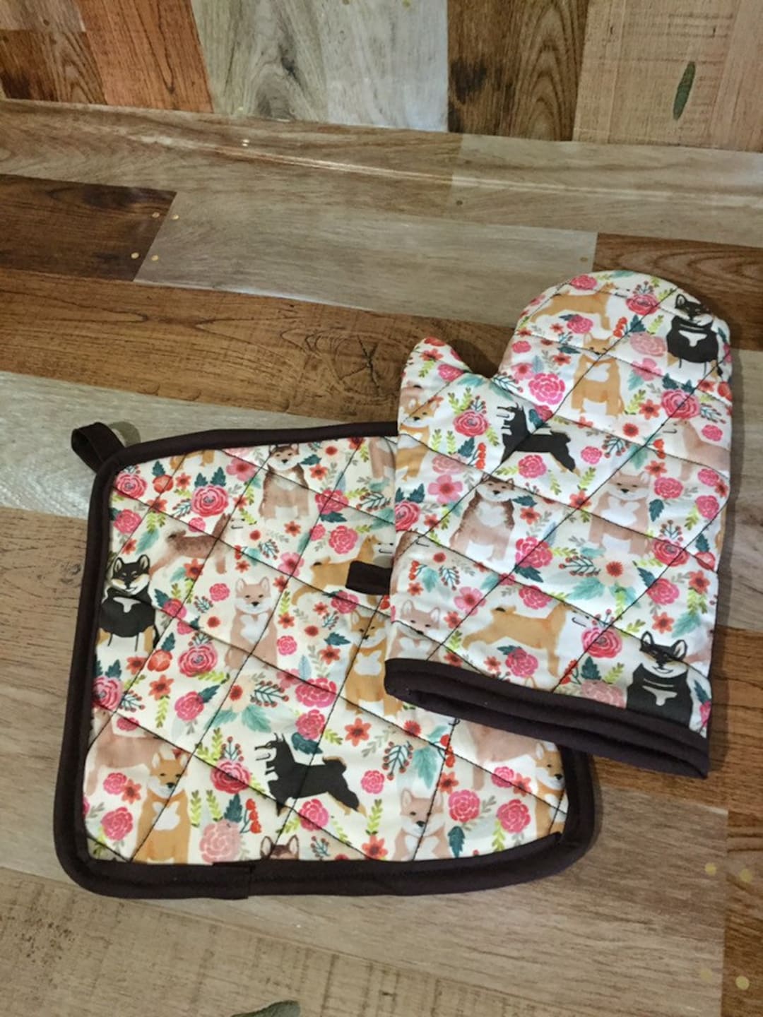 Shiba Inu Insulated/quilted Pot Holder and Oven Mitt Set/individual - Etsy