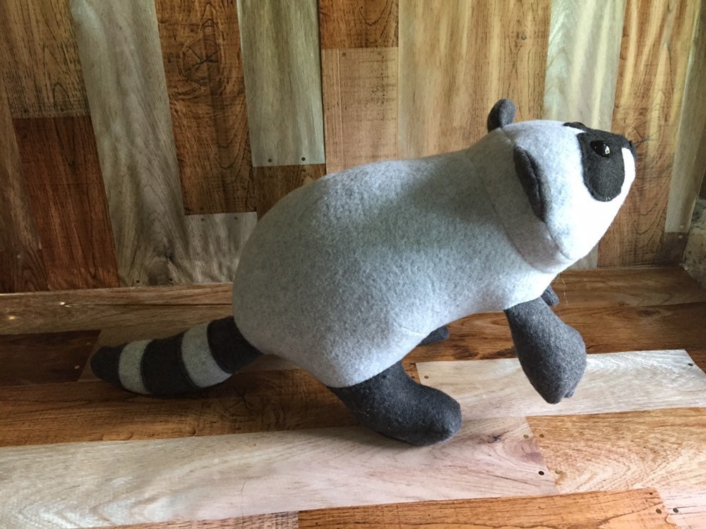 Grey stuffed raccoon racoon plushietrash panda | Etsy