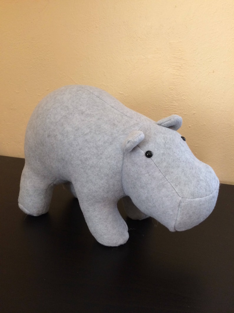 Grey stuffed hippohippo plush | Etsy