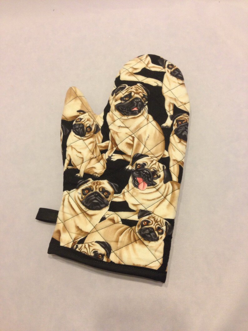 Pug Themed Insulated/quilted Oven Mitt and Pot Holder Set/individual - Etsy