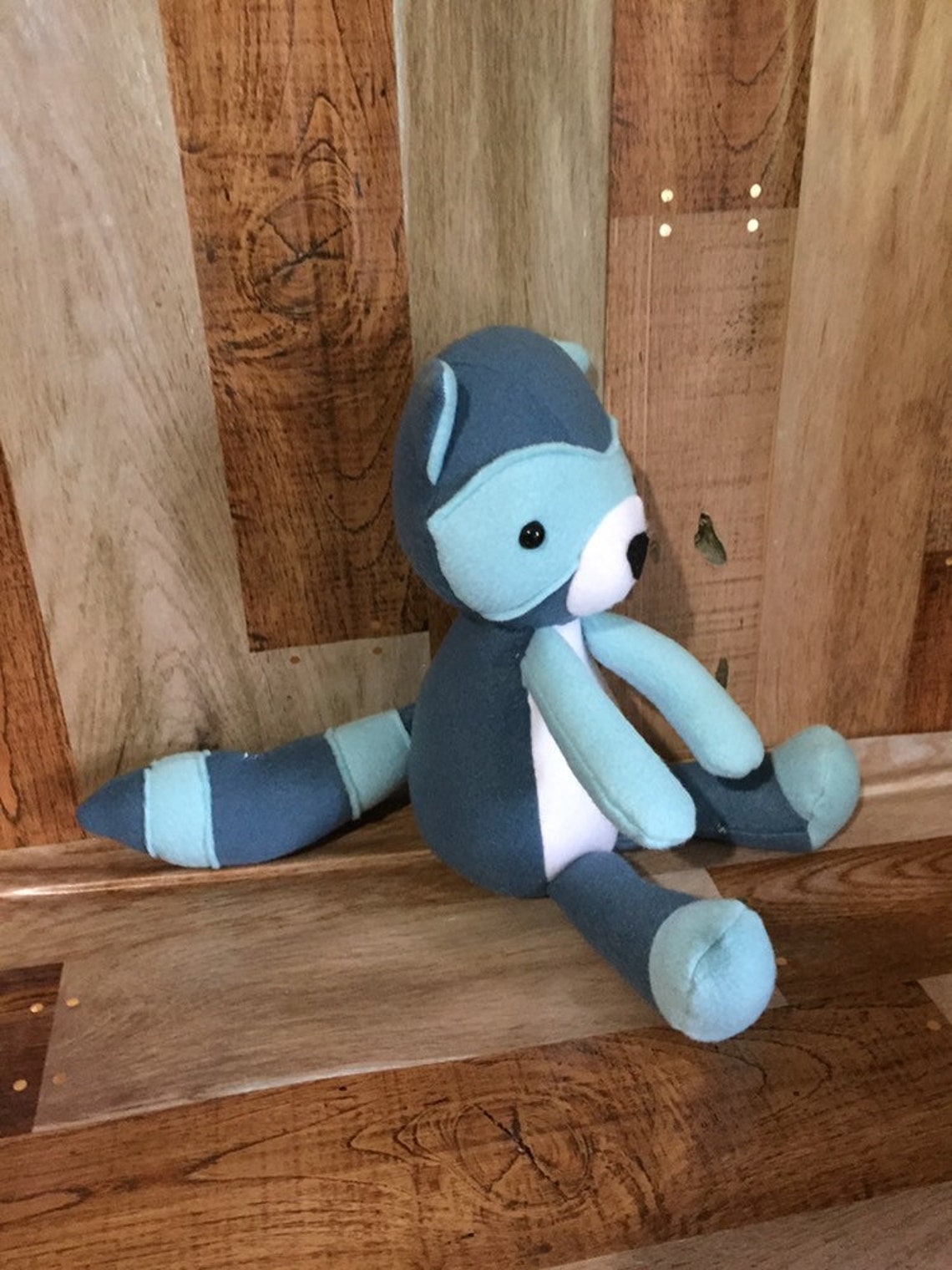 Teal Stuffed Raccoon Plushie,woodland Animal,nursery Decor - Etsy