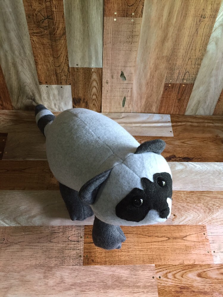 Grey stuffed raccoon racoon plushietrash panda | Etsy
