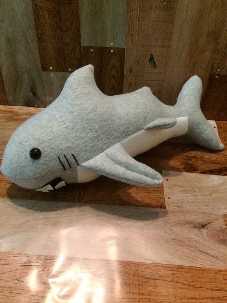 Shark Plushie Grey Stuffed Sharkshark Toygreat White - Etsy