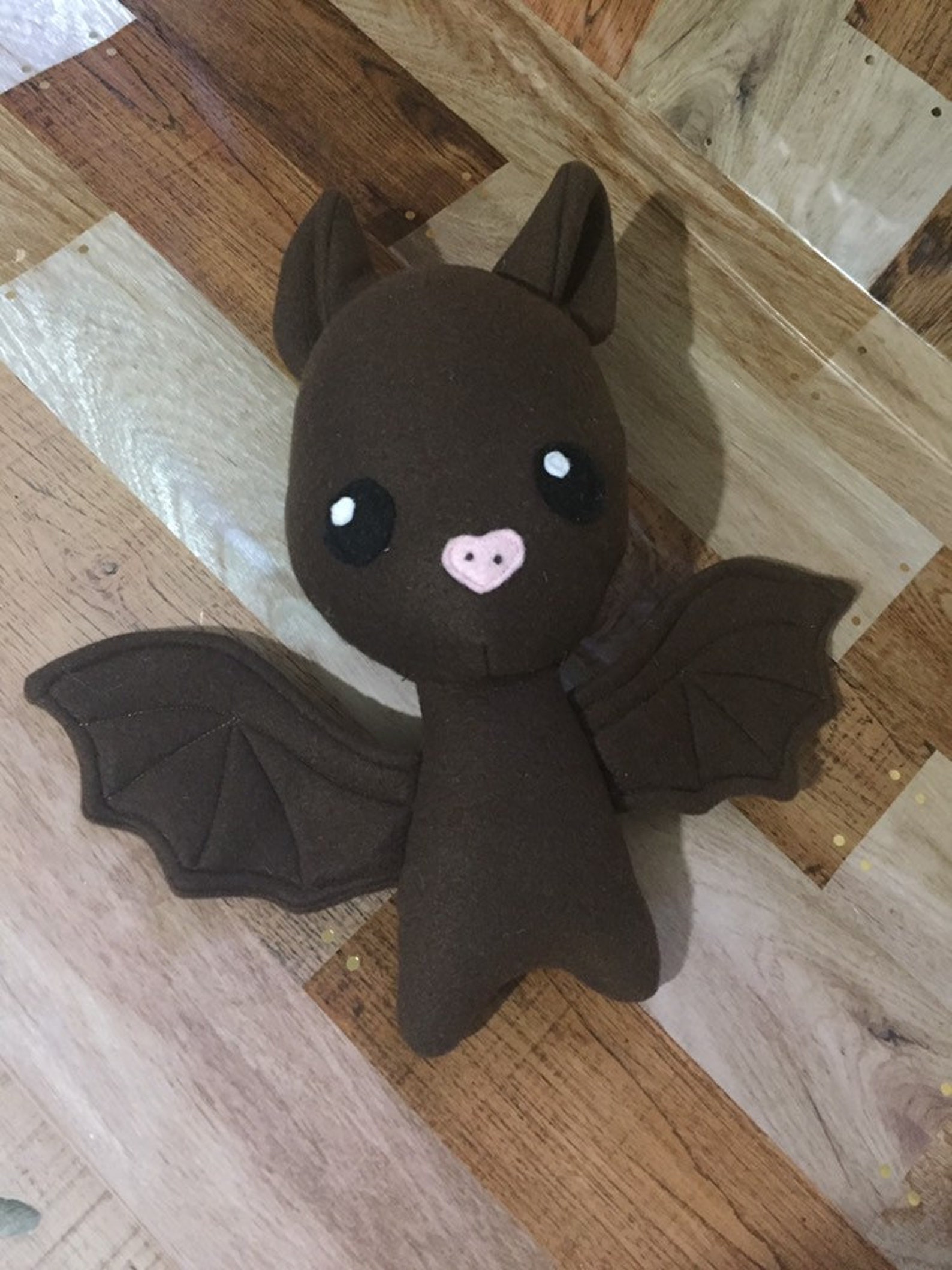 Stuffed Brown Bat Plush Bat Softie Bat Decor | Etsy