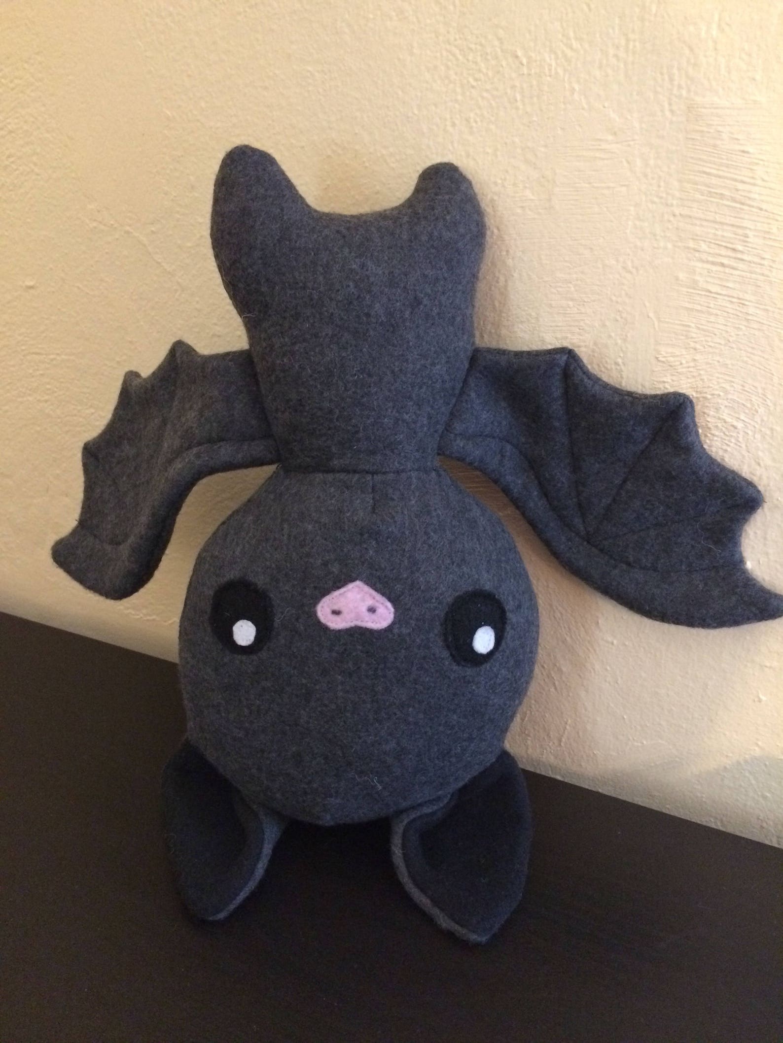 Stuffed Bat Plushie, Dark Grey Bat, Cute Bat Plushie - Etsy