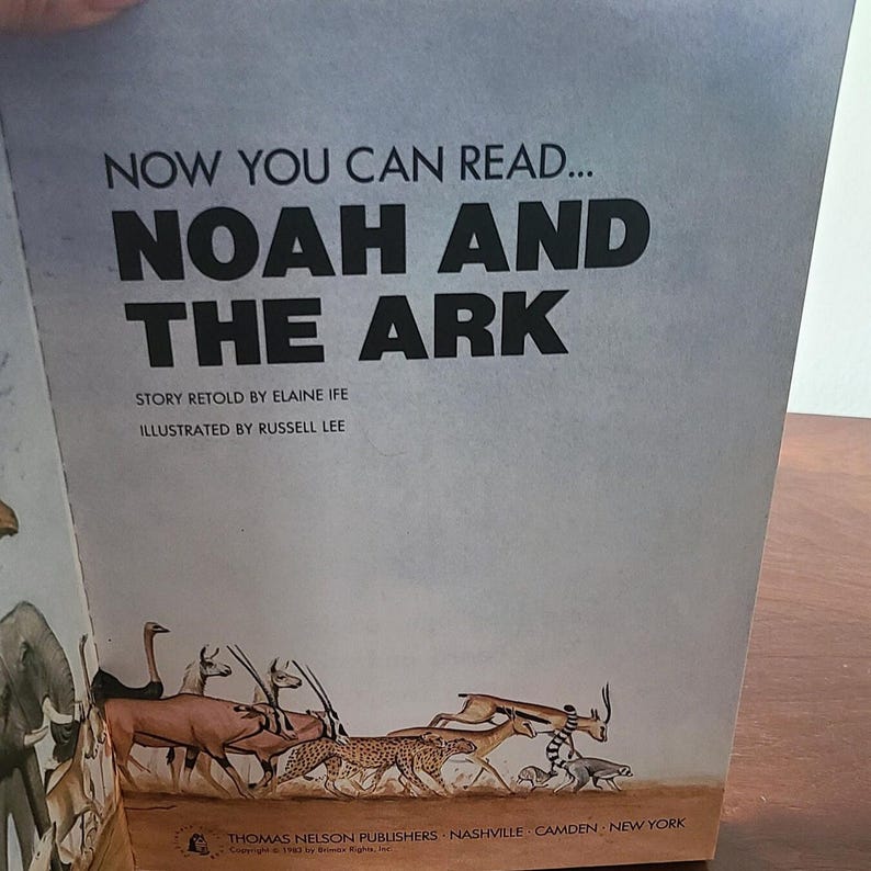 Noah and the Ark Children's Bible Story, Large Type Early Reader Book ...