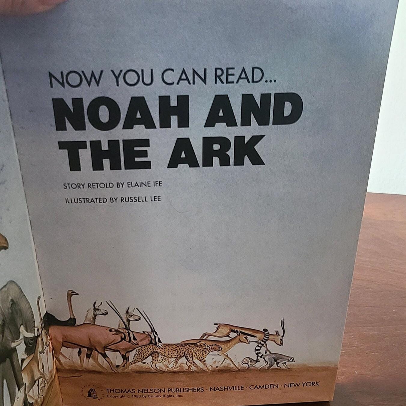 Noah and the Ark Children's Bible Story, Large Type Early Reader Book ...
