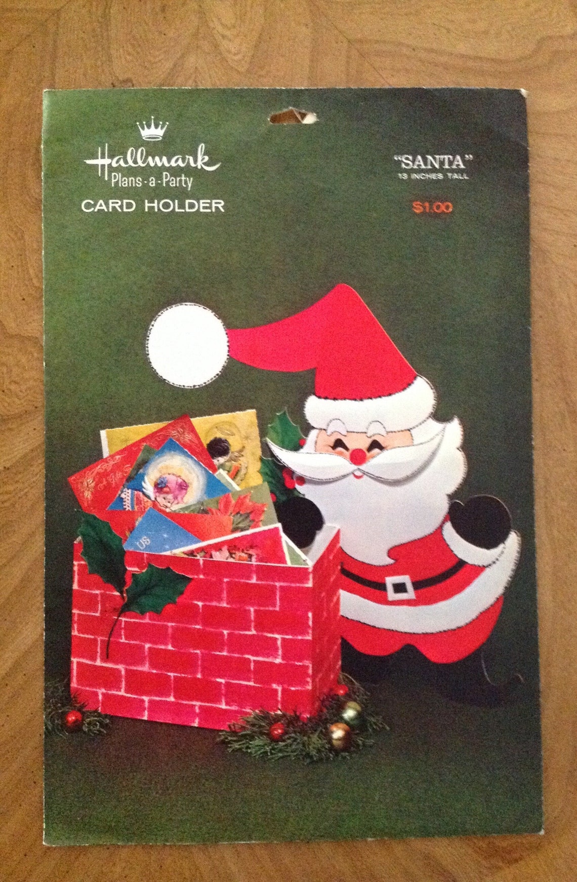 Vintage Hallmark Card Holder Santa Card Holder Retro - Etsy
