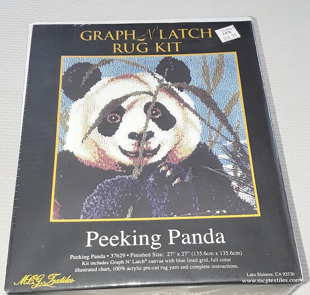 DIY Panda Hook Rug or Wall Hanging Kit, MCG Textiles Latch Hook Rug Kit ...