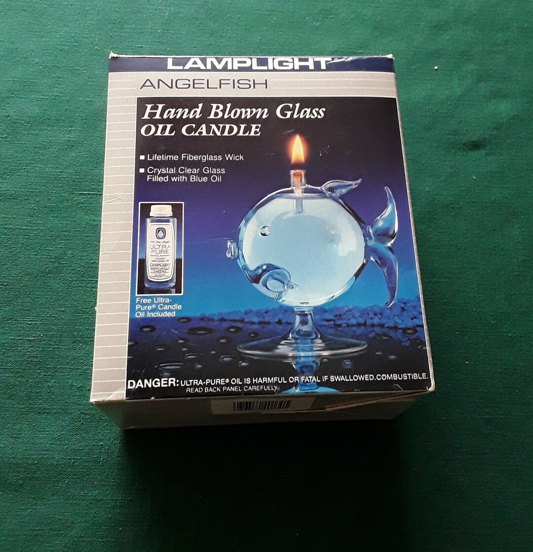 Angelfish Oil Candle by Lamplight Farms, Boxed NOS Hand Blown Glass ...
