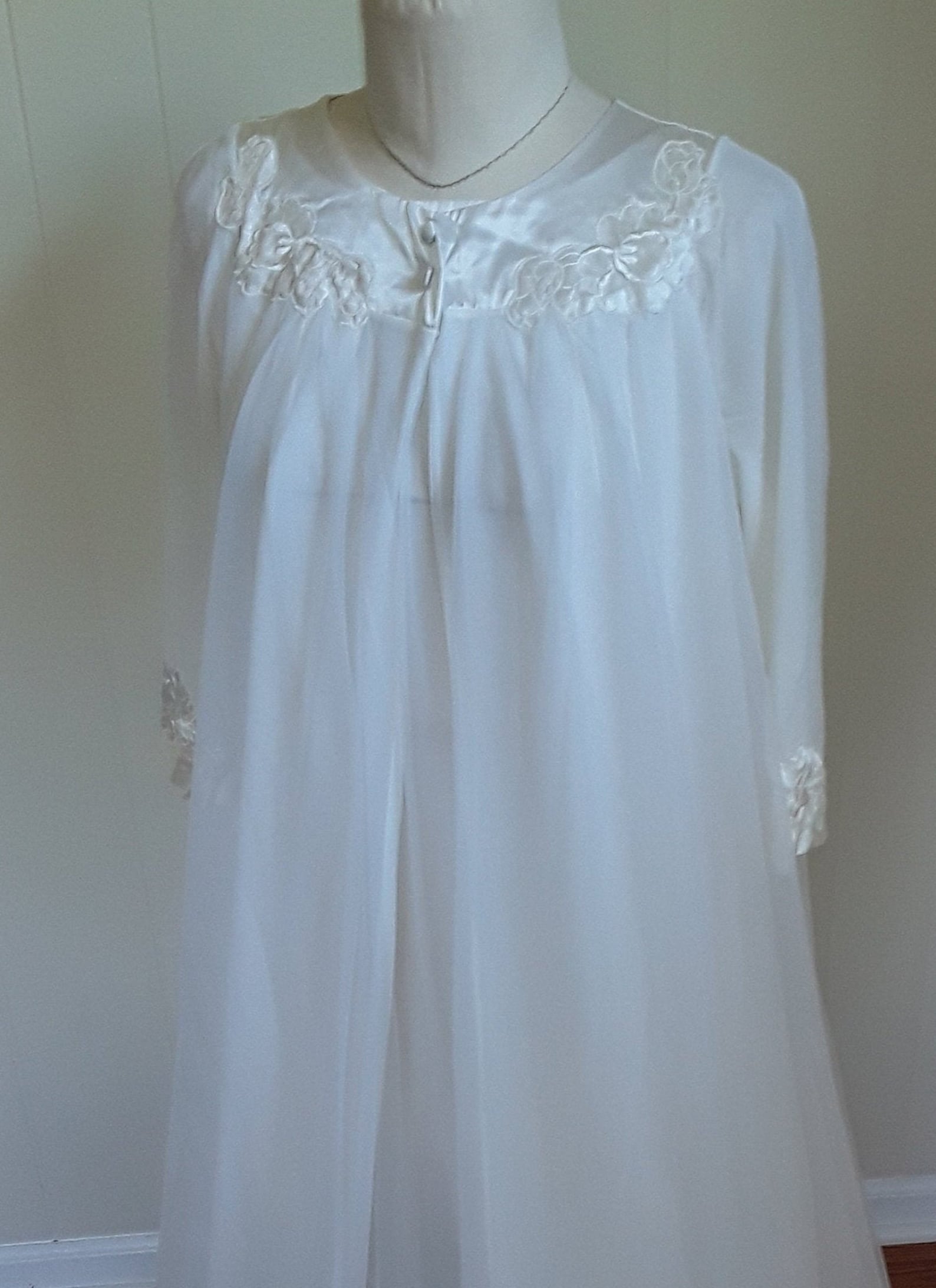 Gossard Artemis White Peignoir Set Sheer White Sleeveless - Etsy