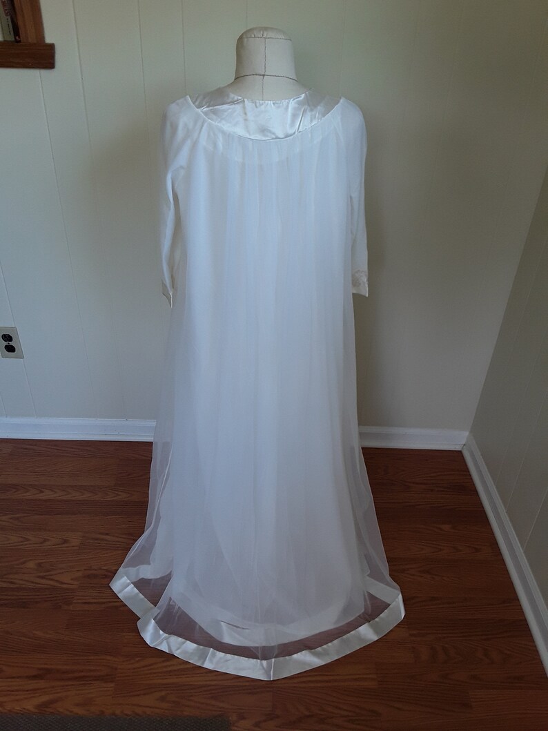 Gossard Artemis White Peignoir Set Sheer White Sleeveless | Etsy