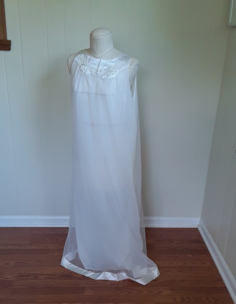 Gossard Artemis White Peignoir Set Sheer White Sleeveless - Etsy