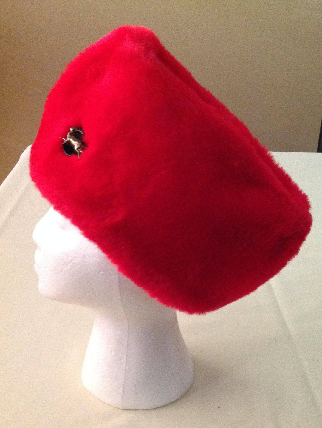 Men's Red Winter Hat 60s Brimless Foldaway Hat With Ear - Etsy
