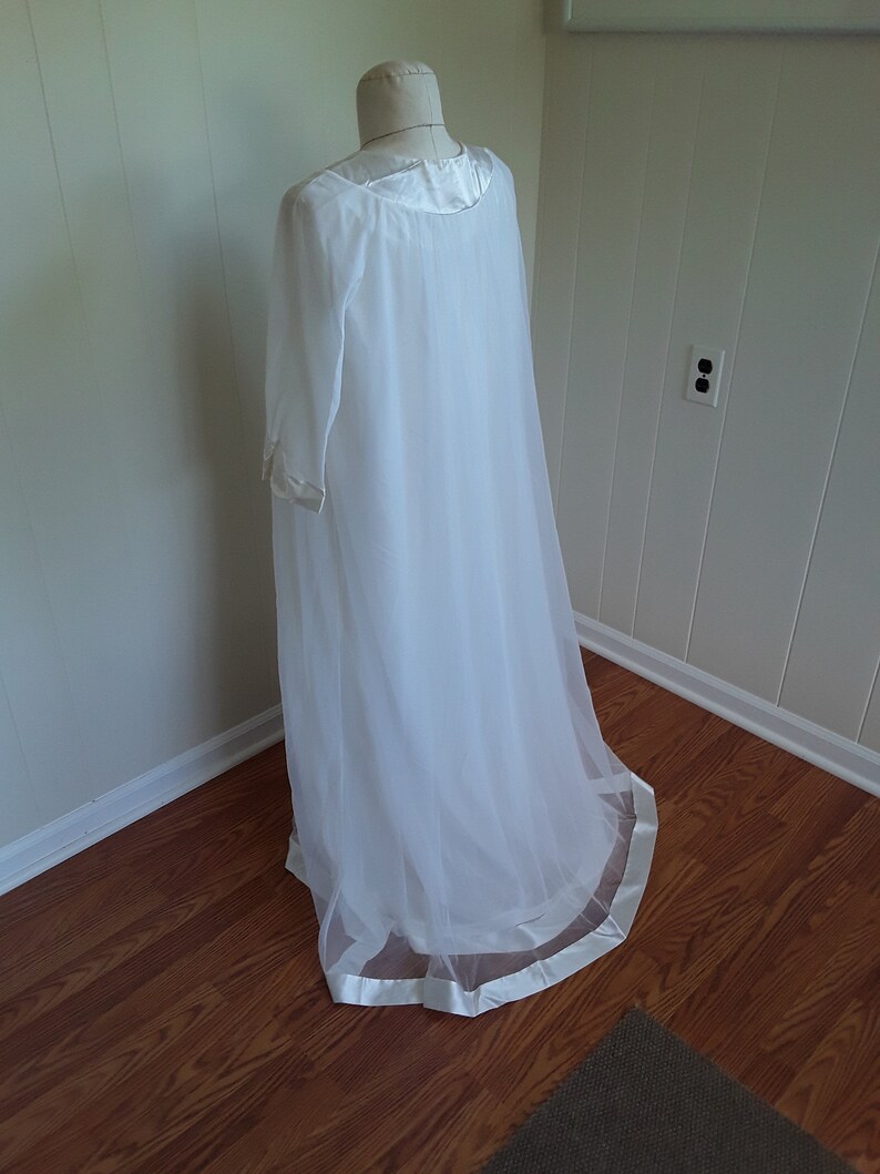 Gossard Artemis White Peignoir Set Sheer White Sleeveless | Etsy